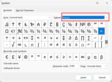 Insert Arrow Symbol Up Down Left Right In Excel