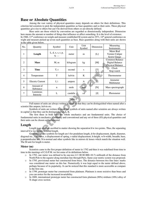 SOLUTION Metrology Part Basic And Derived Quantities Studypool