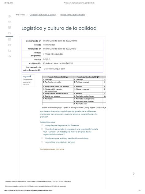 Puntos Extra 3 Autocalificable Revisi N Del Intento Pdf 1 Pdf