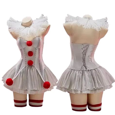 Movie Pennywise Cosplay Costume Sexy Lingerie Halloween Outfit Corset