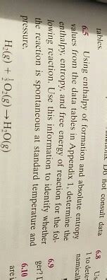 Solved Using Enthalpy Of Formation And Absolute Entropy Chegg