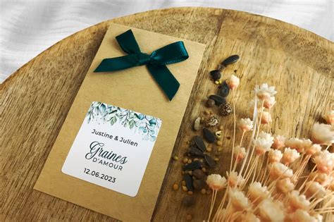 Sachets de graines à semer personnalisés Lot de 10 Sakura Création