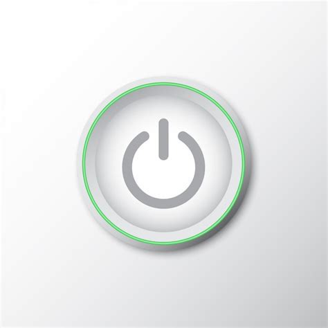 Botão Liga Desliga Com Linha Verde E Sombra Vetor Premium