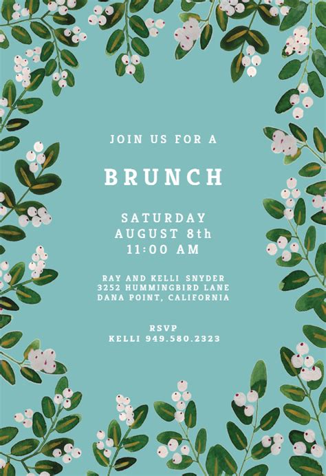 Brunch And Lunch Party Invitation Templates Free Greetings Island