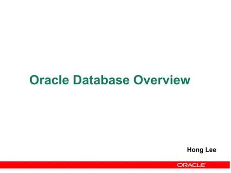 Oracle Database Overview Pps