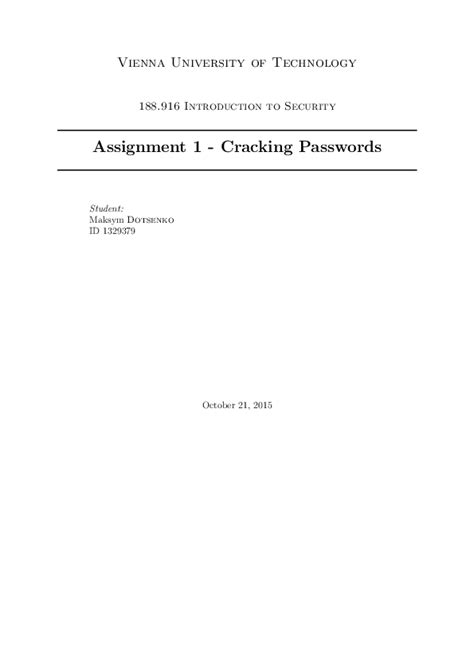 pdf assignment 1 cracking passwords