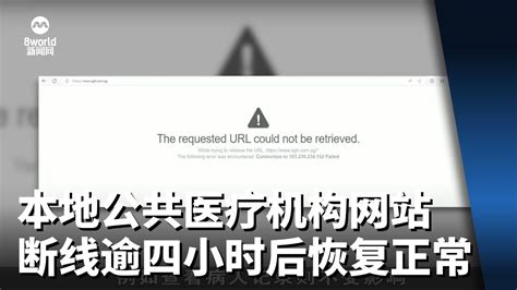 本地公共医疗机构网站断线逾四小时后恢复正常 Youtube