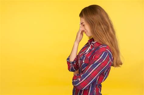 Premium Photo Side View Of Woman Standing Against Yellow Background