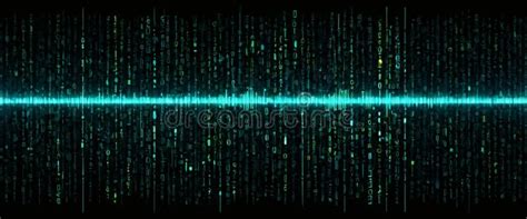 Digital Binary Code And Sound Wave Visualization Stock Illustration Illustration Of Abstract