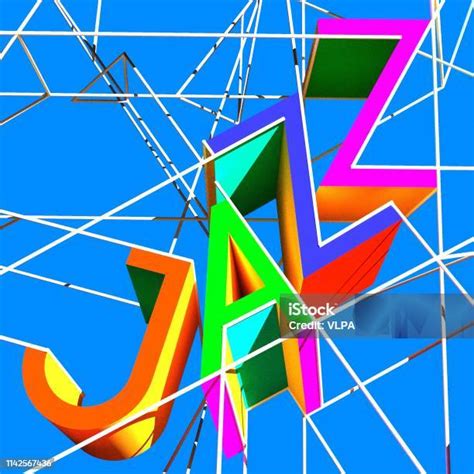 재즈 음악 콘서트 포스터 앨범 표지에 대 한 배경 템플릿입니다 3d 다채로운 문자 기하학적 모양 삼각형 0명에 대한 스톡 사진 및 기타 이미지 Istock
