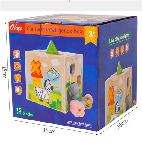 Wooden Sorting And Stacking Toy Geometric Blocks Stacking Game Wooden