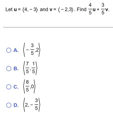 Solved Let U And V Find U V A Chegg Com