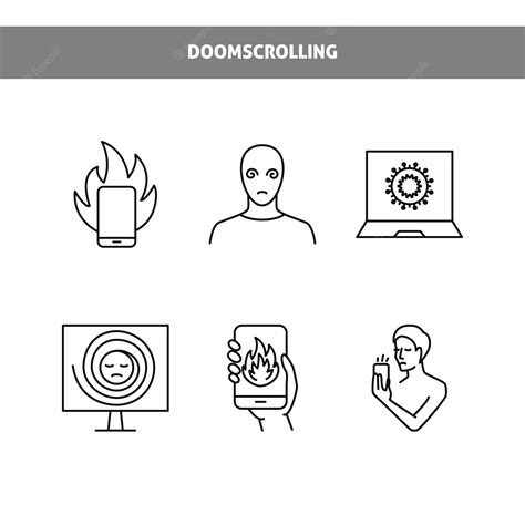Premium Vector Doomscrolling Icon Set