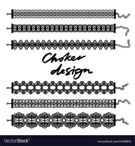 Choker Design Collection Of Chokers Royalty Free Vector