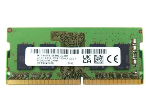 Модуль оперативной памяти Micron 4 ГБ Ddr4 Pc25600 3200 Mhz Cl 22