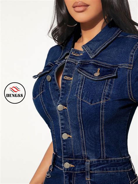 Dengss Flap Pocket Split Hem Denim Dress Online Clothing For Mens And