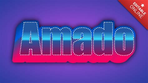 Amado Retro Vintage 80s Style 3d Text Effect Generator
