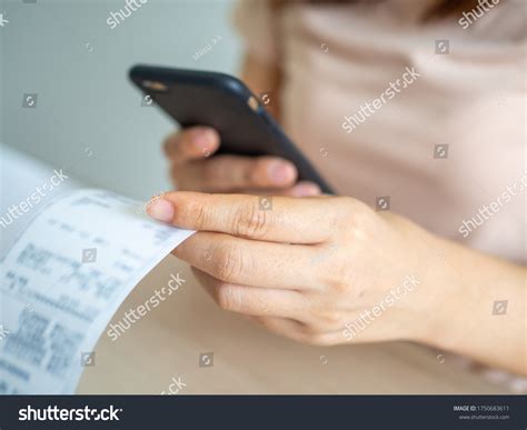 Womans Hand Uses Phone Scan Bar Stock Photo 1750683611 Shutterstock