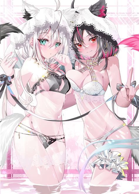 Shirakami Fubuki And Kurokami Fubuki Hololive Drawn By Shorunatic