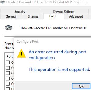 Printer Settings Could Not Be Saved Operation Not Supported Windows OS Hub
