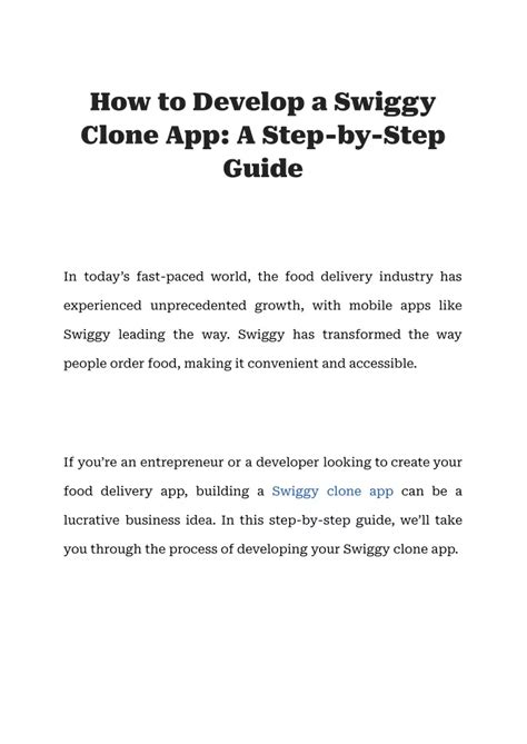 Ppt How To Develop A Swiggy Clone App A Step By Step Guide