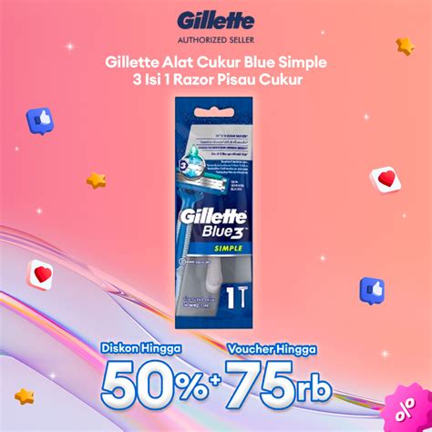 Jual Gillette Pencukur Blue Simple 3 Alat Cukur Shopee Indonesia