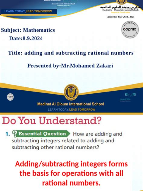 lesson 5 adding and subtract rational numbers pdf mathematics
