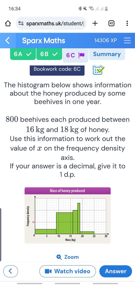 1634 1 Sparxmathsukstudent Sparx Maths 14306 Xp 6 A