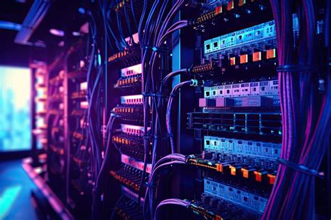 Premium Ai Image Isp Specific Network Routers A Plethora Of Wires Connect The Network