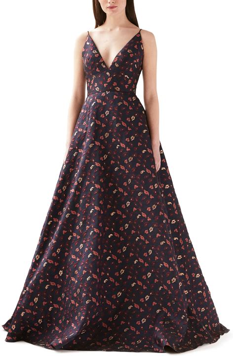 Ml Monique Lhuillier Floral Jacquard Ballgown Nordstrom