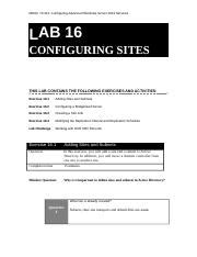 Lab 16 Worksheet MOAC 70 412 Configuring Advanced Windows Server 2012 Services LAB 16