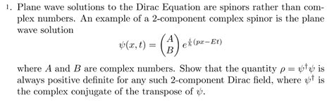 solved i plane wave solutions to the dirac equation are