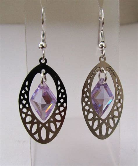 Lavender Cubic Zirconia Earrings By Moyuencreations On Etsy 1200