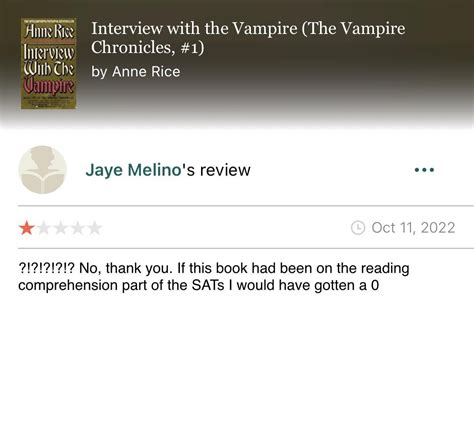 Anne Rices Interview With A Vampire R Badreads
