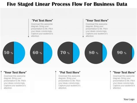 Business Diagram Five Staged Linear Process Flow For Business Data Presentation Template