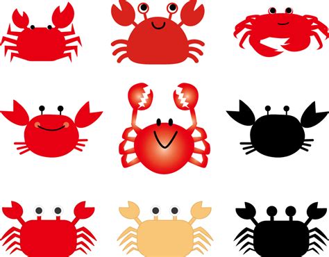 フリーイラスト はさみを振り上げる蟹、蟹のシルエットなど9種類のカニのでアハ体験 Gahag 著作権フリー写真・イラスト素材集