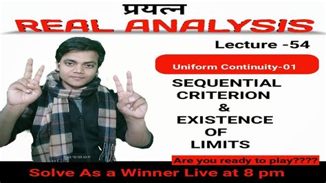 Real Analysis Uniform Continuity 01 Sequential Criterion Iit Jam Maths Bsc Maths Btech