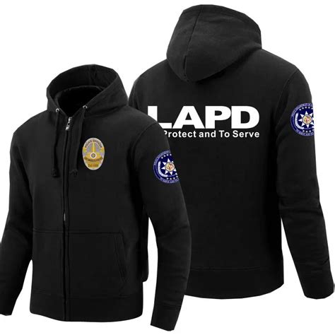 M-nner-Sweatshirts-drucken-Lapd-Abteilung-Fleece-Rei-verschluss-Hoodies ...