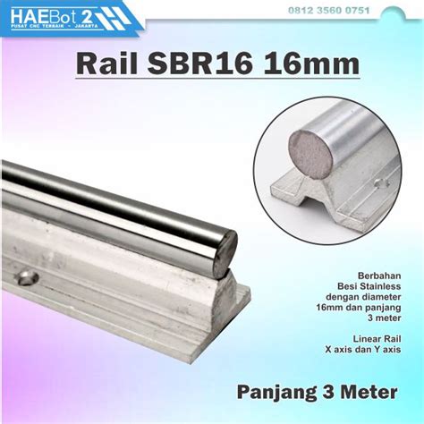 Jual Haebot 2 Rail Sbr16 Sbr 16 300cm Rel Linear Shaft As Besi 16mm