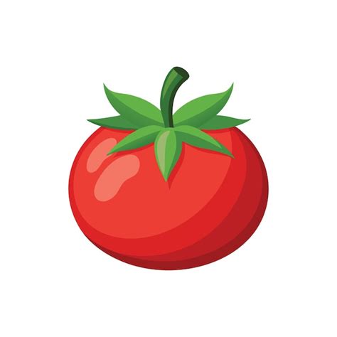 Premium Vector Fresh Delicious Tomato With Leaves Flat Vector