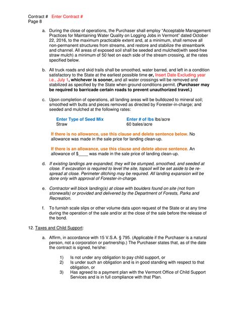 Vermont Timber Sale Contract Template Fill Out Sign Online And