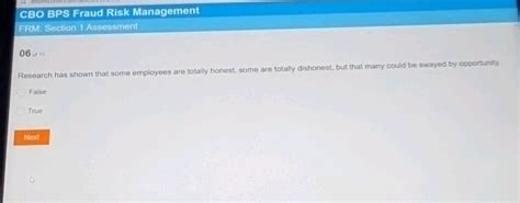 Cbo Bps Fraud Risk Management Frm Section Studyx