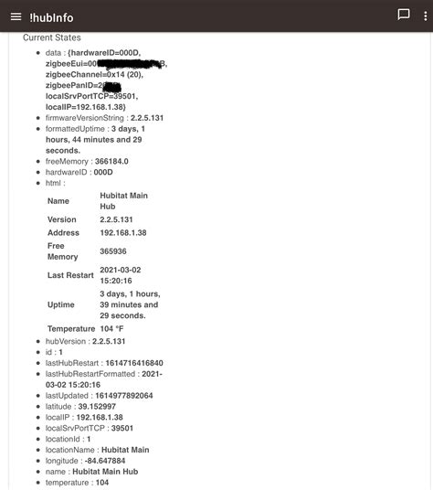 Release Hub Information Driver ⚙️ Custom Apps And Drivers Hubitat