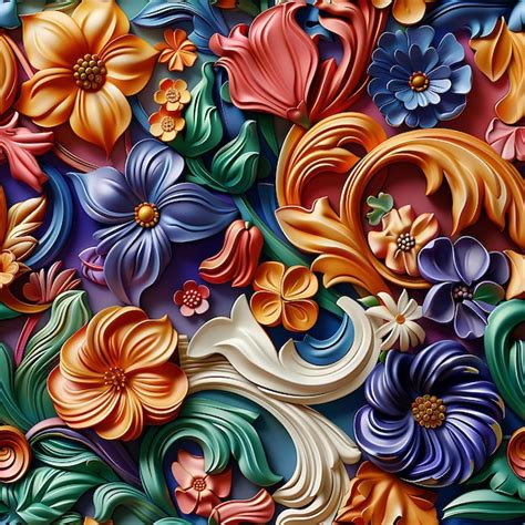 Premium Photo D Floral Pattern Background