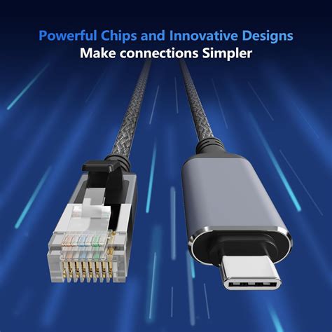 TRAHOO USB C To Ethernet Cable FT Type C To RJ LAN Cord Gigabit Network Internet Adapter