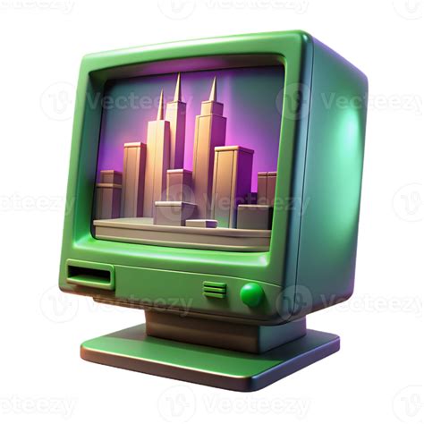 Magnificent Minimalist A Vintage Computer Monitor Displaying A Genuine