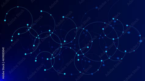 Global Communication Technology With Connecting Circle Lines And Dots Social Networking