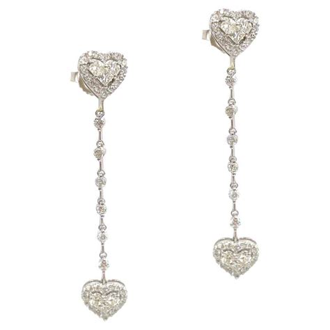 Diamond Platinum Open Heart Dangle Earrings Designed By Jane Seymour At