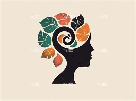 Ai产生的头脑心理健康大脑健康冥想螺旋自然环保的免抠素材模板下载 图巨人