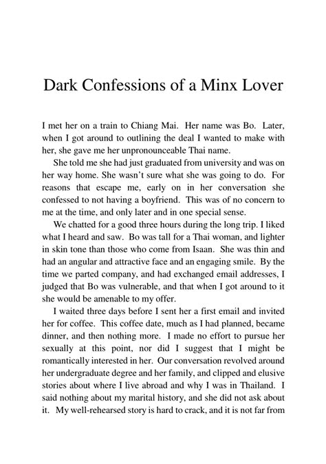 Pdf Dark Confessions Of A Minx Lover